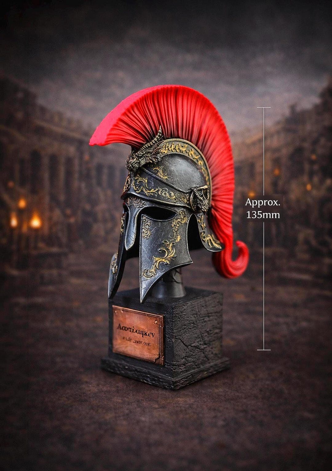 Spartan Black Dragon Helmet Miniature | Ancient Greek Spartan Warrior ...