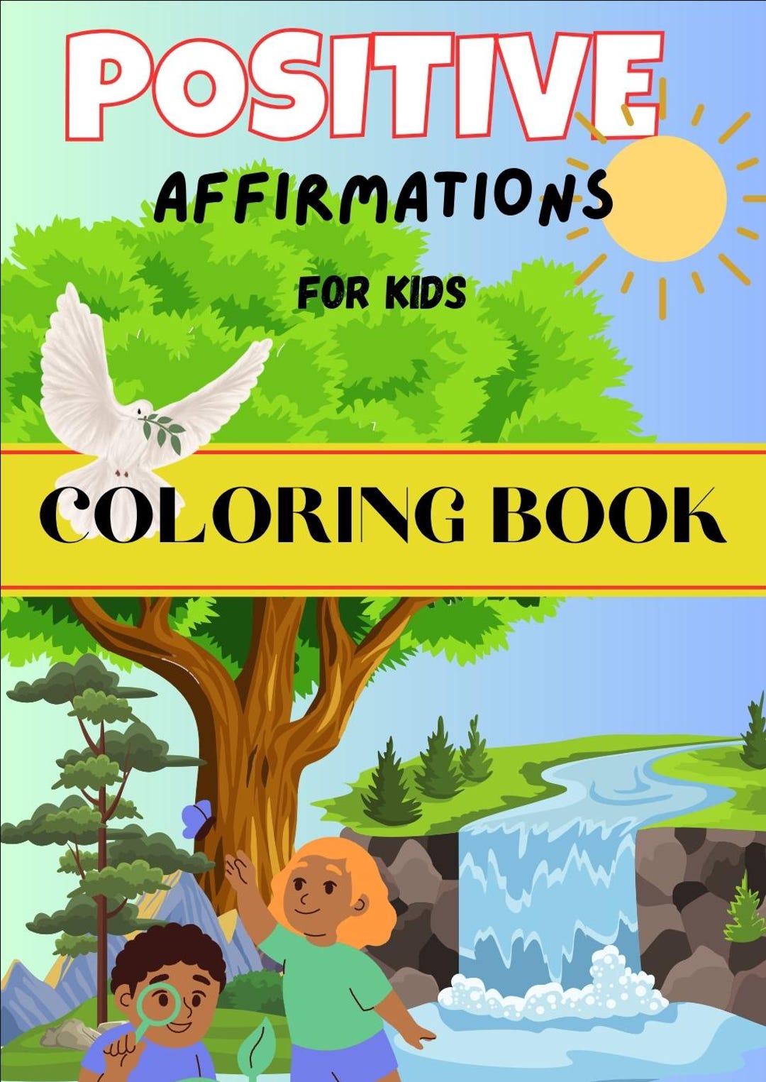 Positive Affirmation for Kids Coloring Book | Printable Digital File in ...