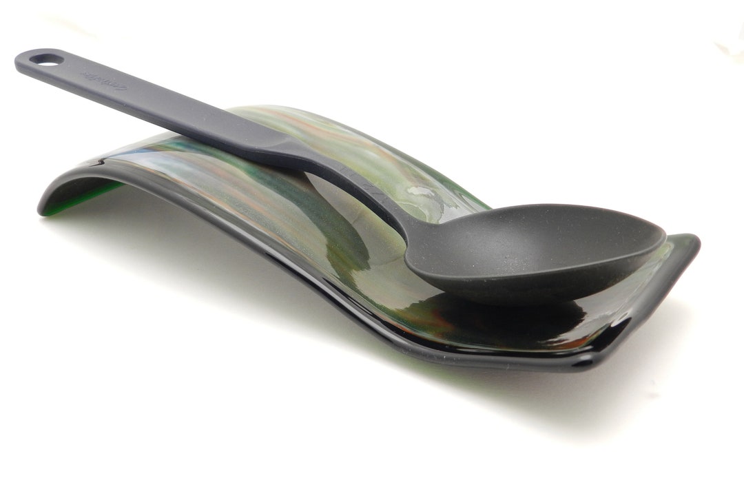 Kitchen Spoon Rest, Glass Spoon Rest, Spoon Holder, Gift for Cooks ...