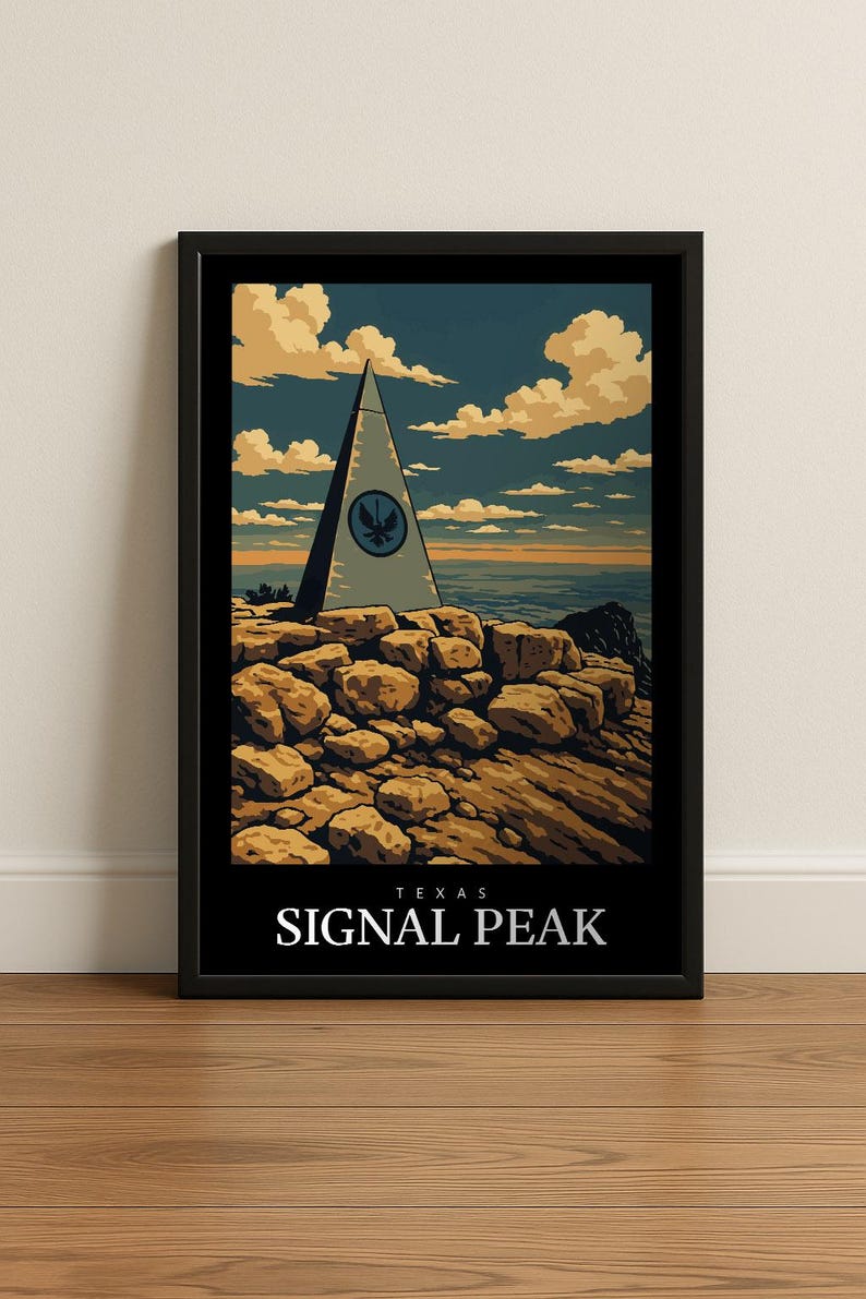 Texas Signal Peak State High-point Travel Poster, Guadalupe Mountains ...