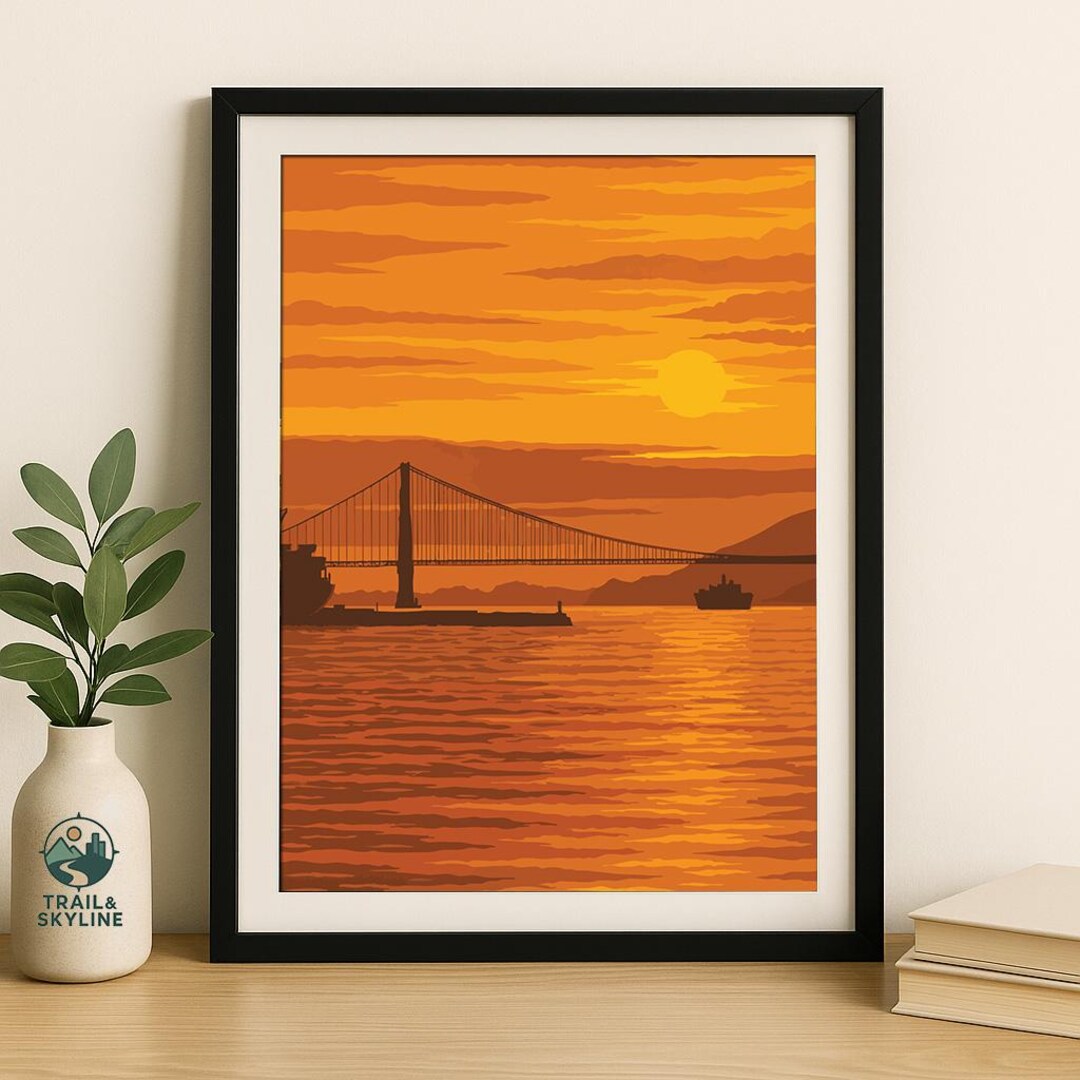 Golden Gate Bridge Poster – San Francisco Wall Art Print | Sunset ...