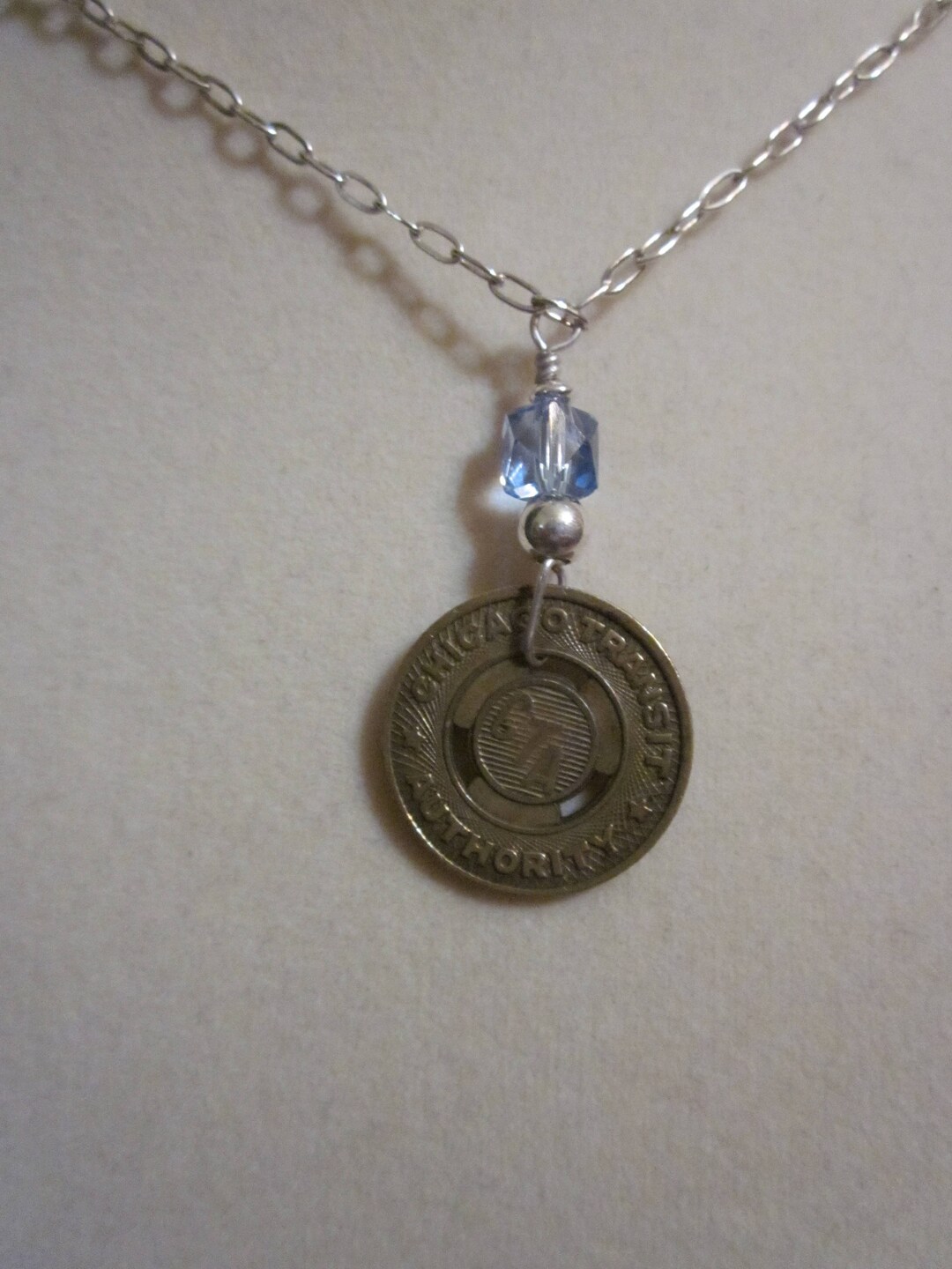 CTA Transit Token Necklace - Brass CTA Token - 20" Long - Etsy