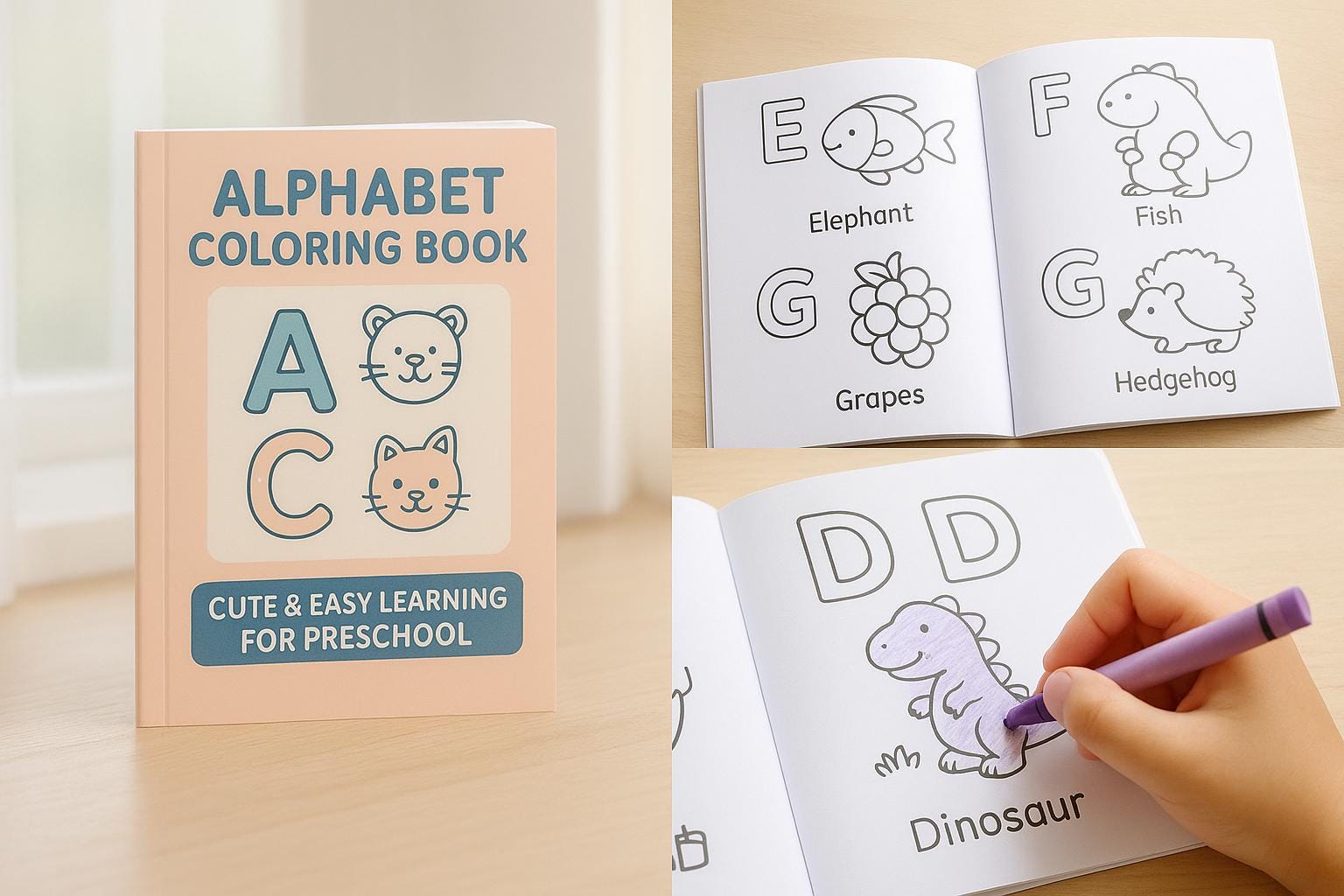 Alphabet Coloring Book A-Z , Trace and Color Letters, Preschol ...