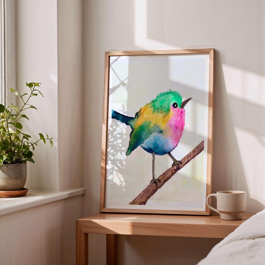 Colorful Rainbow Bird Nursery Print Instant Download for Playroom Wall ...