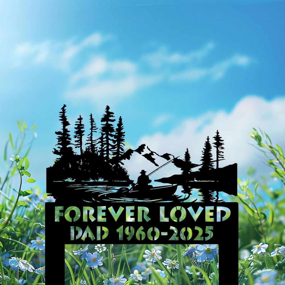 Personalized Fisherman Grave Marker, Custom Fishing in Heaven Memorial ...