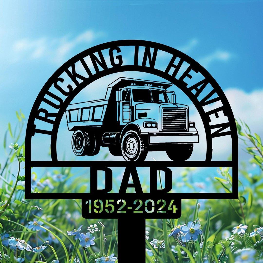 Personalized Dump Truck Driver Grave Marker, Custom Heavy Equipment ...