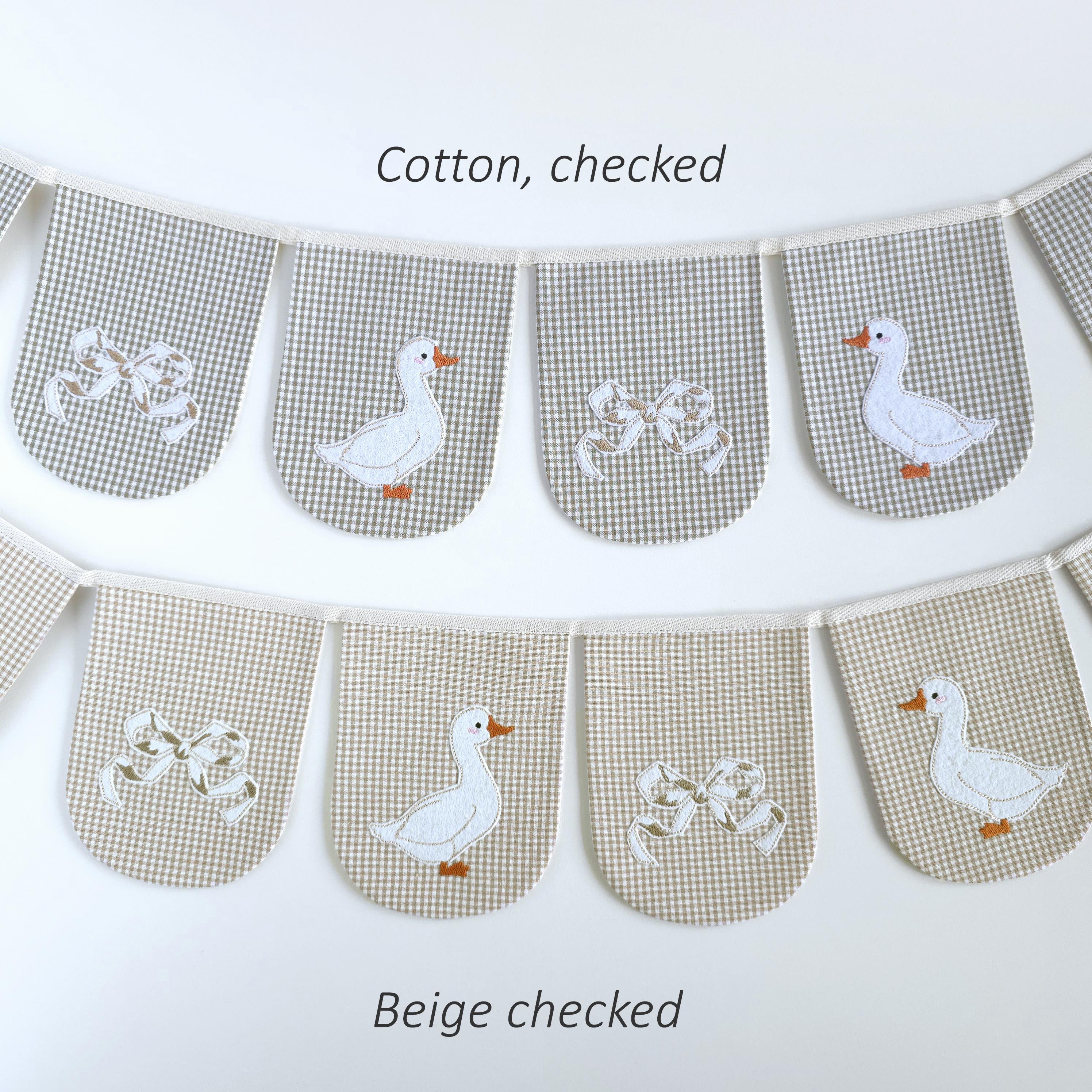 White Goose Garland for Baby Room – Handmade Cotton Bunting Kids ...