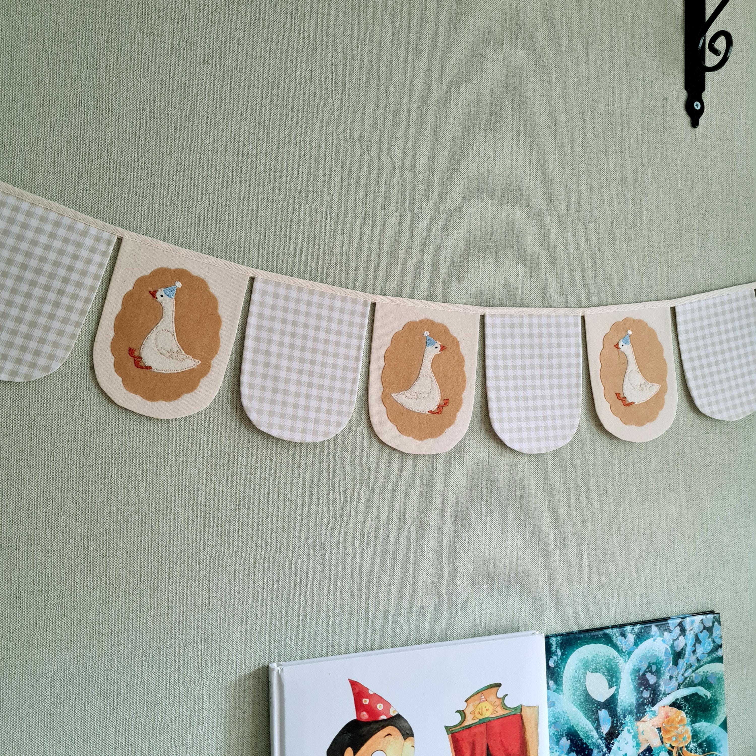 Goose Nursery Garland – Handmade Cotton Bunting With Felt Geese, Ships ...
