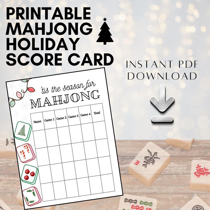 Printable 2025 Mahjong Card Pdf - Etsy