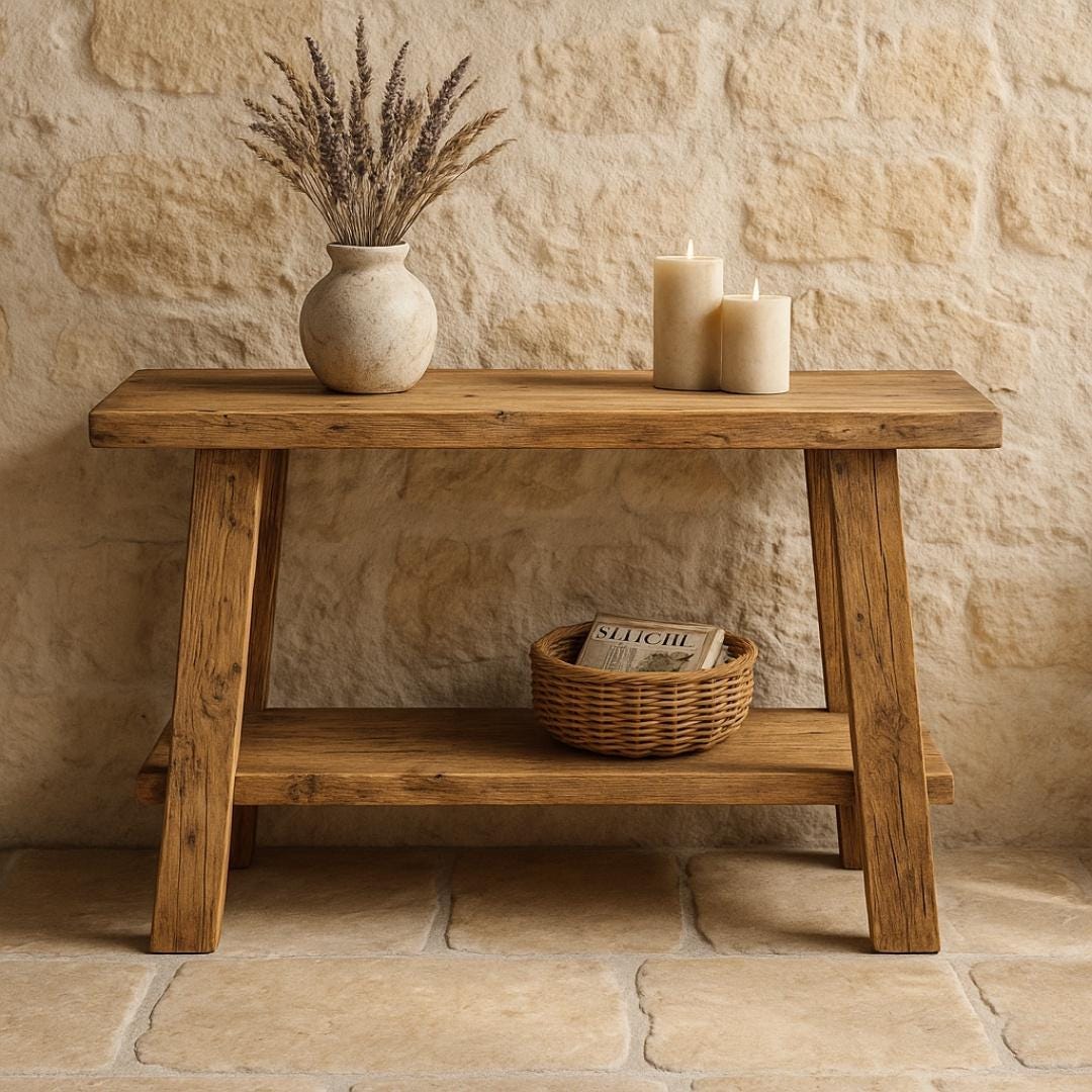 Handmade Rustic Solid Wood Console Table – Farmhouse Entryway Table ...