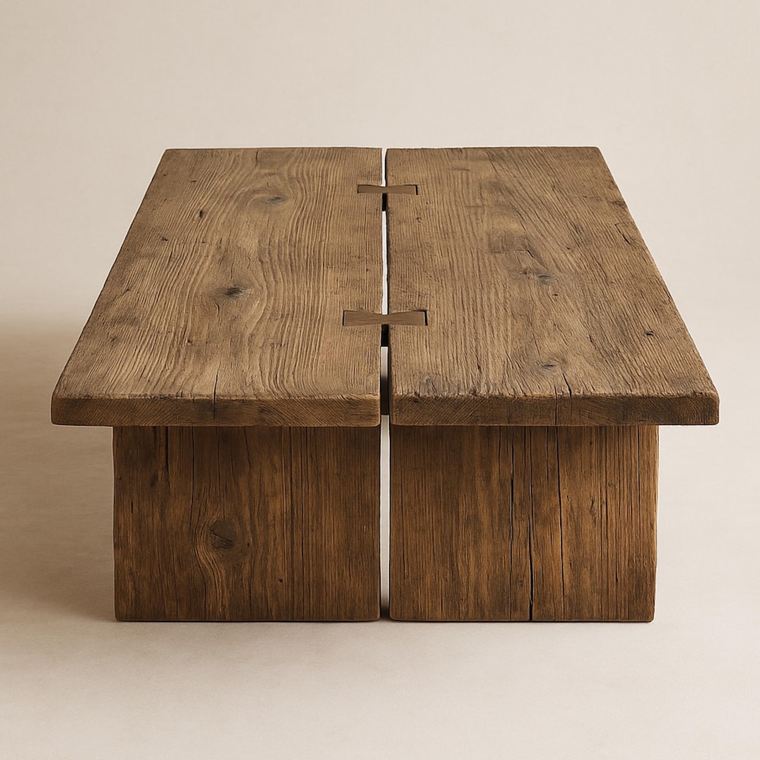 Handmade Solid Wood Coffee Table: Rustic Farmhouse Living Room Table - Etsy