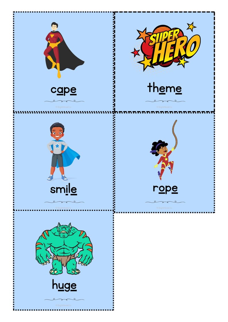 Superhero Split Digraphs Flashcards: Phonics - Etsy UK
