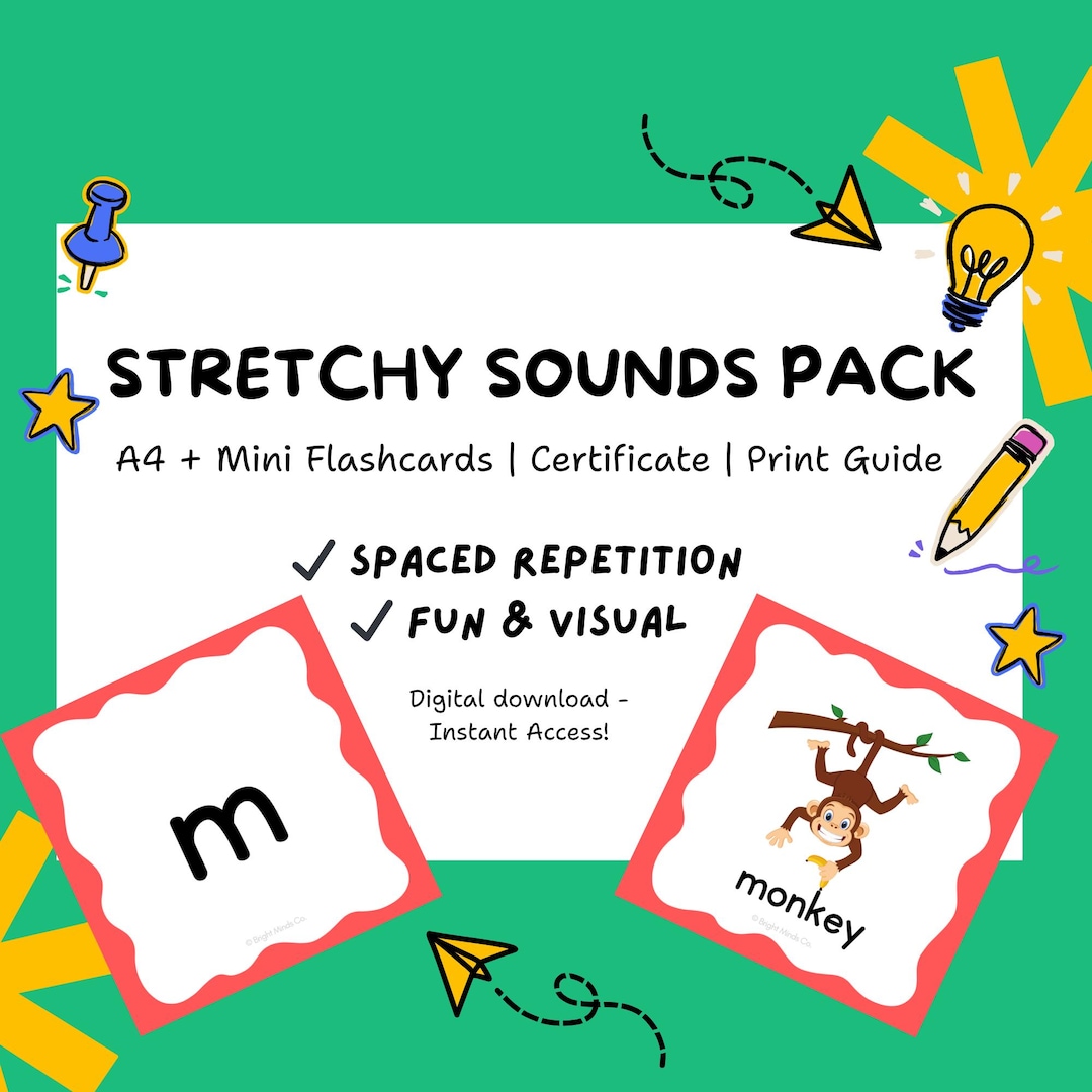 Stretchy Sounds Phonics Pack I Evidence Based Teaching Tool I A4 & Mini ...