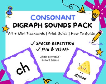 Digraph Sounds Flashcards Pack | Evidence Based Phonics Teaching Tool ...