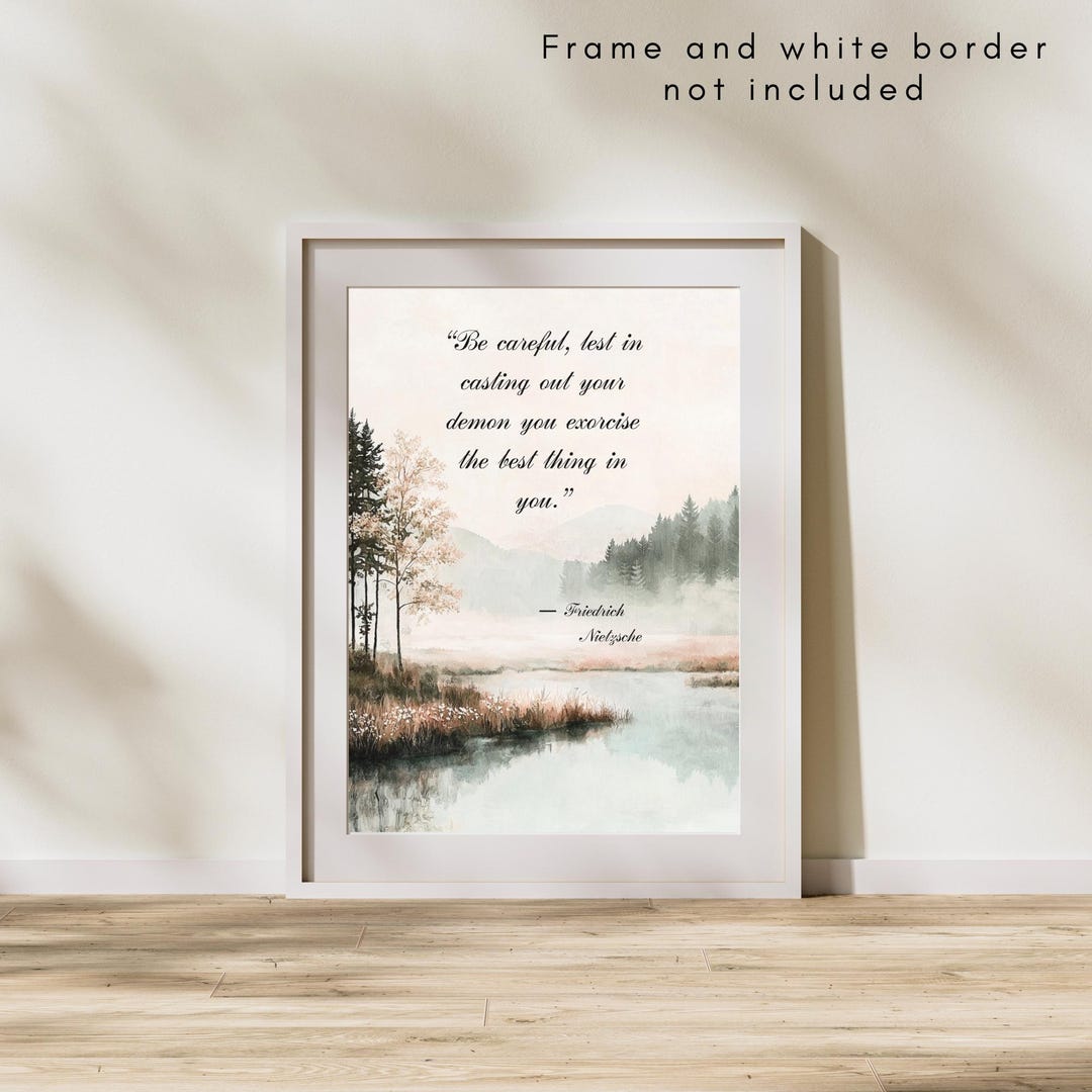 Nietzsche Quote Print: Inspirational Philosophy Wall Art, Tranquil ...