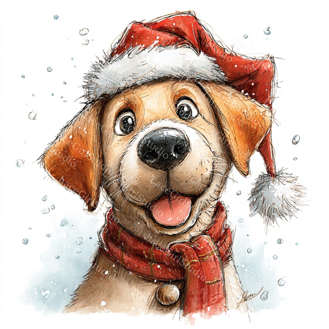 Christmas Labrador Clipart – 20 Holiday Dog Pngs (digital Download ...