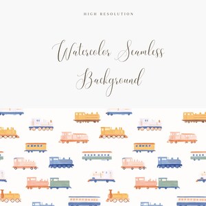 Seamless Train Pattern for Kids, Steam and Toy Trains, Fast Download ...