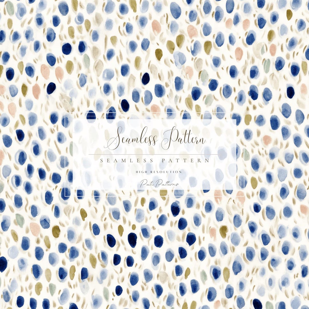 Blue Watercolor Dots Seamless Pattern PNG, Fast Download, Commercial ...