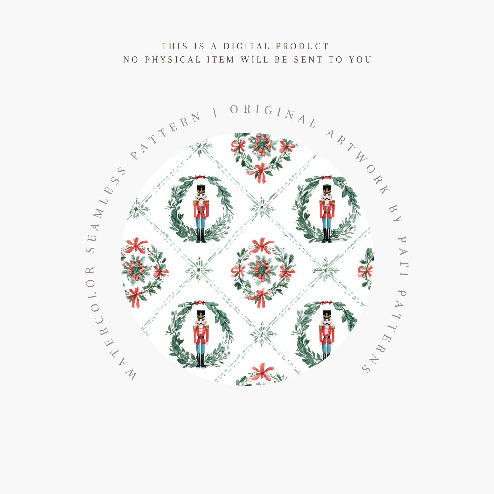 Nutcracker Seamless Christmas Pattern, Holiday Digital Paper ...