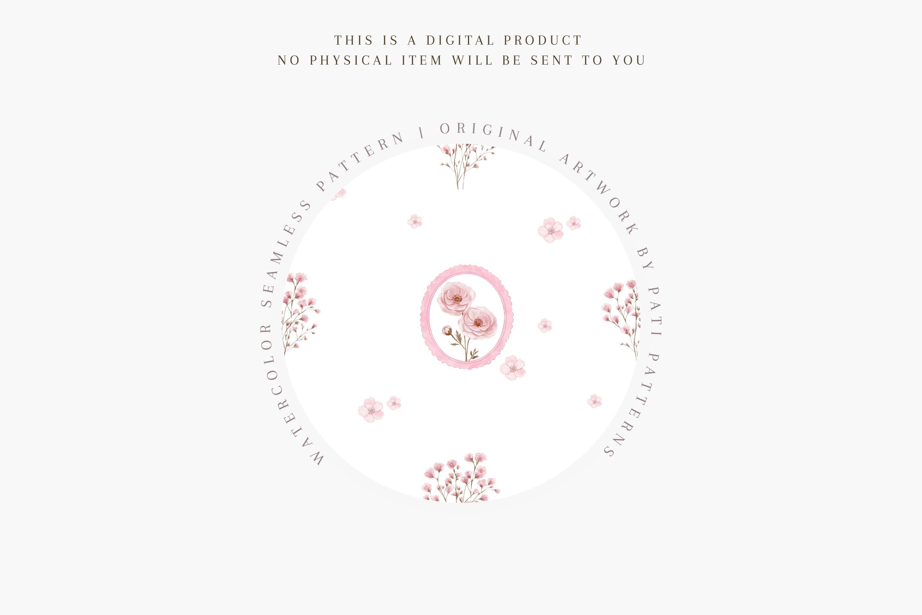 Blush Pink Floral Seamless Pattern - Romantic Watercolor Flowers ...