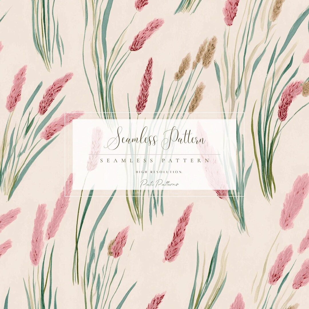 Seamless Wild Alpine Grasses Pattern PNG, Fast Download, Commercial Use ...