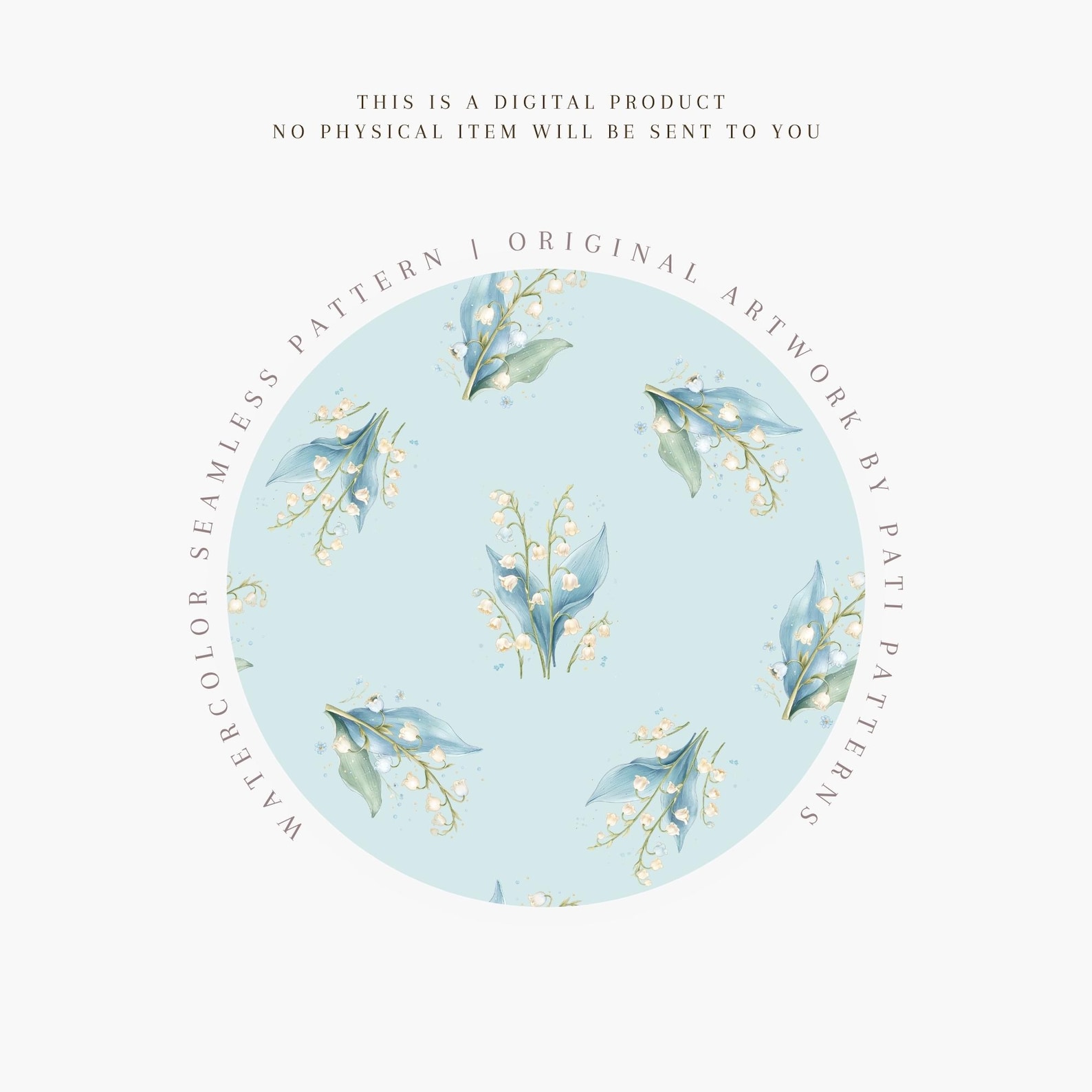 Watercolor Lily of the Valley Seamless Pattern, Blue Spring Floral PNG ...