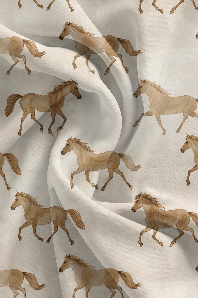 Watercolor Horse Dance Seamless Pattern - Horse Pattern - Running ...