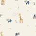 Safari Animal Seamless Pattern, Cute Elephant and Giraffe Digital Paper ...