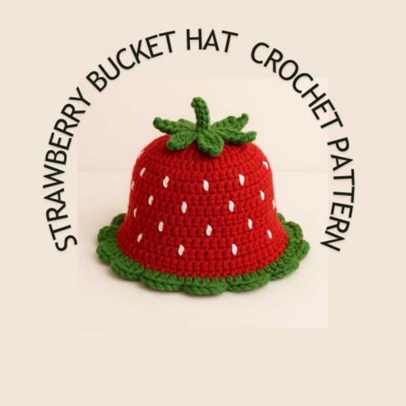 Strawberry Bucket Hat Crochet Pattern - Etsy