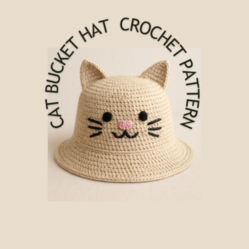 Cat Bucket Hat Crochet Pattern - Etsy