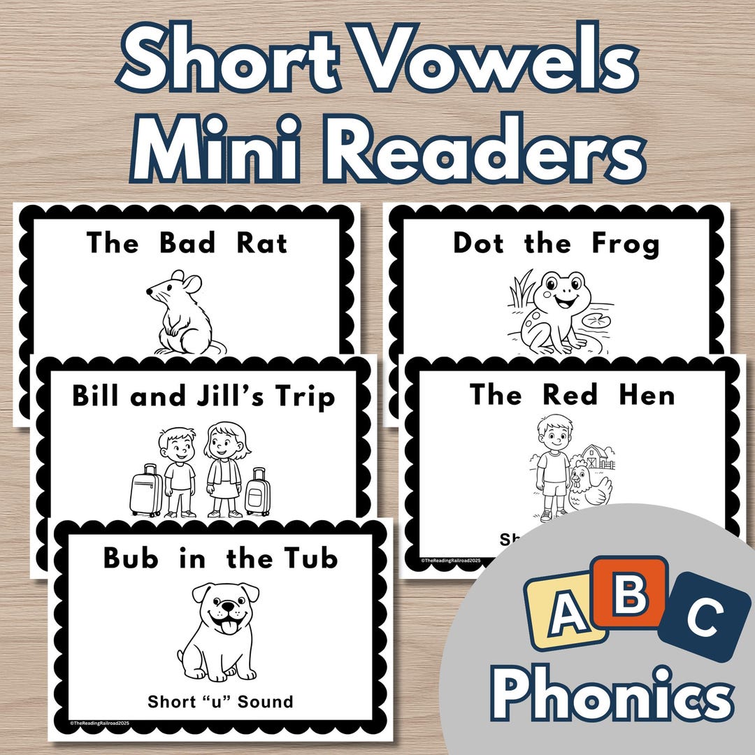 Short Vowels Decodable Books Printable Phonics Books Kindergarten 1st ...