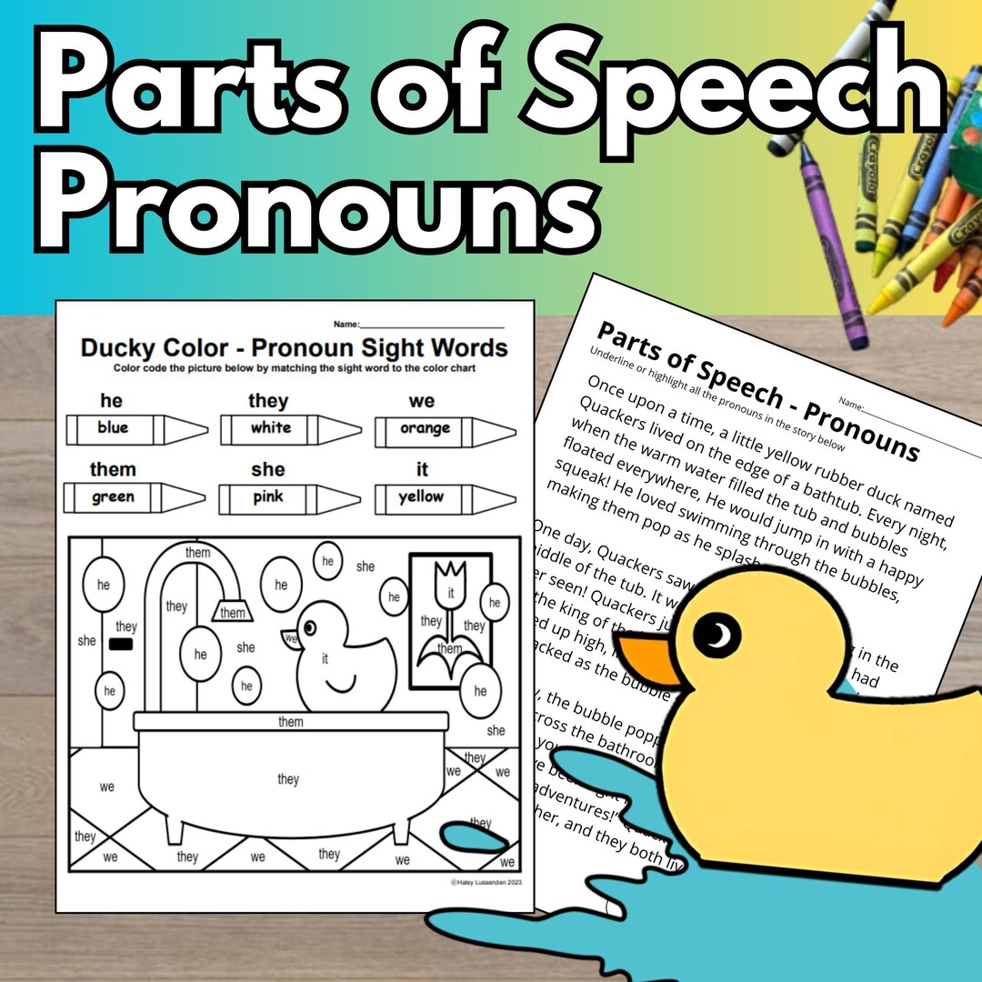 Ducky Sight Words Kindergarten Color Code Worksheet Parts of Speech ...