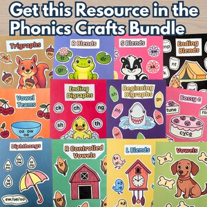 Diphthongs Phonics Craft Kindergarten 1st - 2nd Grade Anchor Chart ...