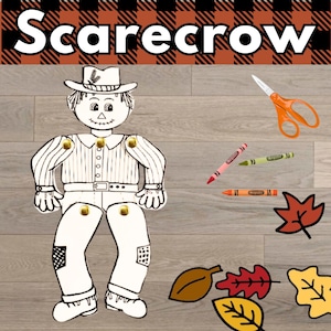 Scarecrow Template Fall Art Project Coloring Moving Parts Thanksgiving ...