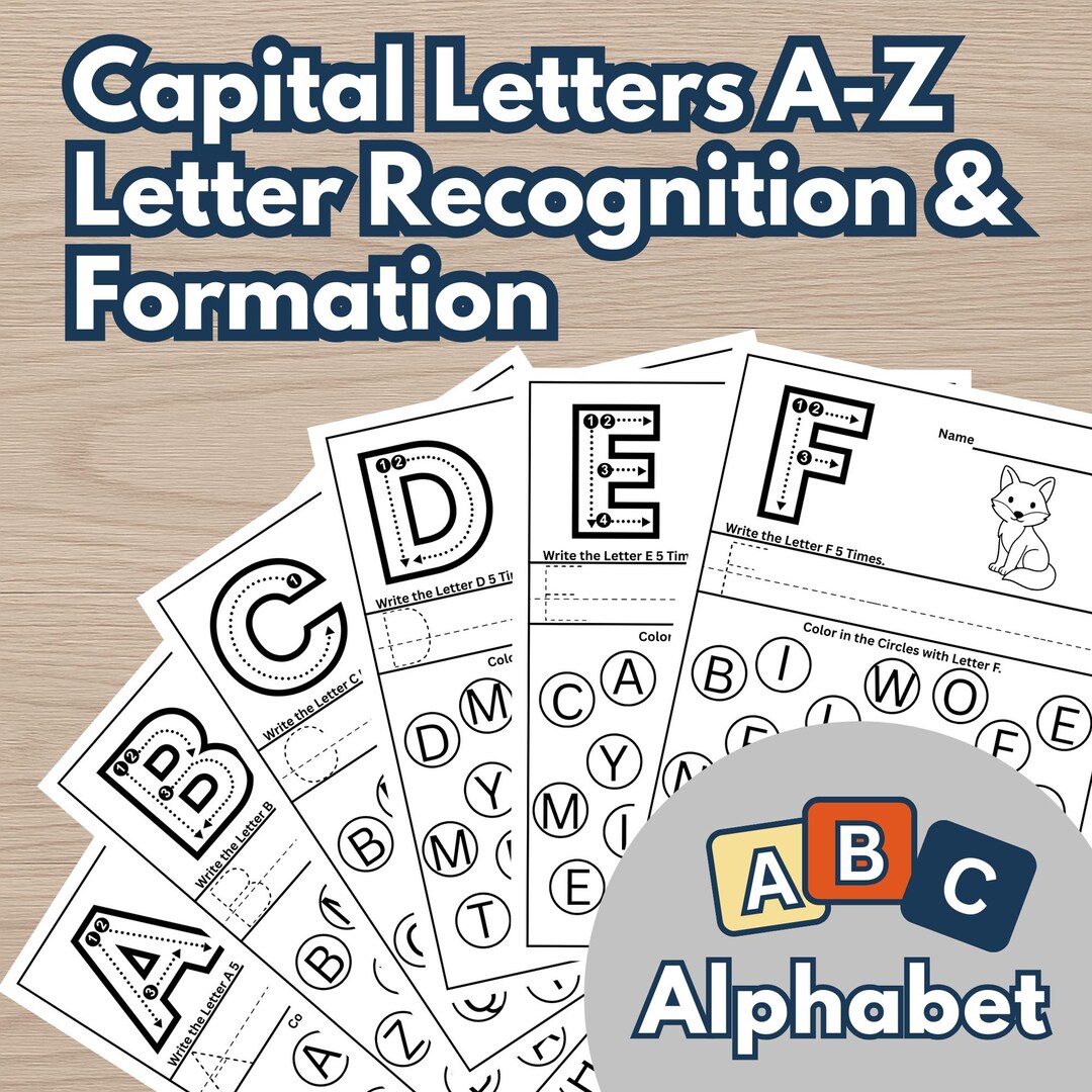 Find the Letter Recognition Worksheets Alphabet Practice A-Z Upper Case ...