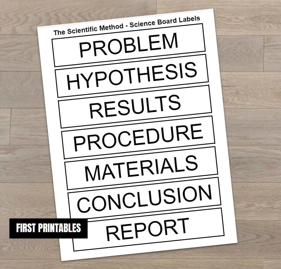 STEM Science Project Board Labels Science Fair Scientific Method ...