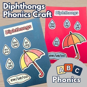 Diphthongs Phonics Craft Kindergarten 1st - 2nd Grade Anchor Chart ...