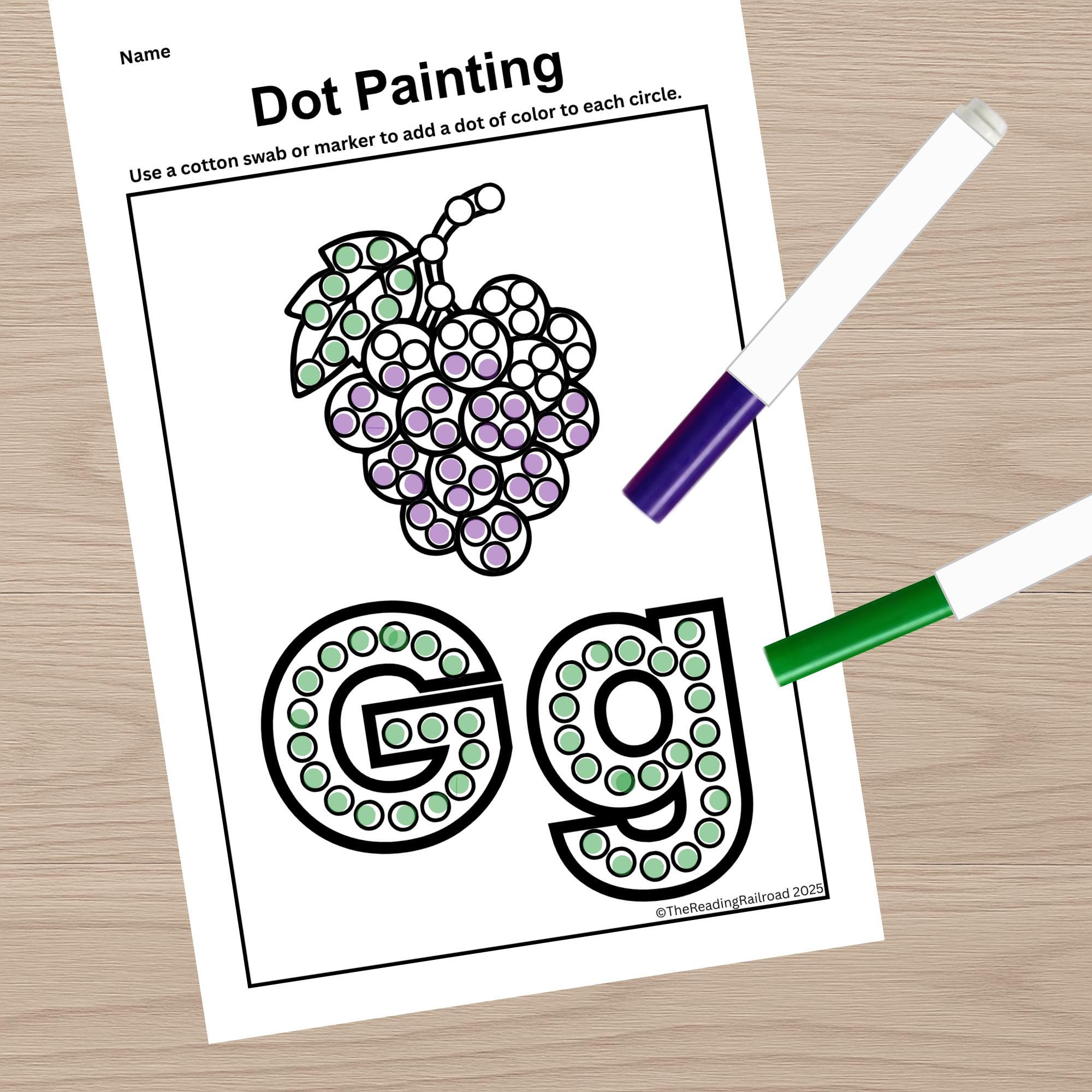 Alphabet Dot Painting Q-tip Painting Multisensory ABC Tracking A-Z ...
