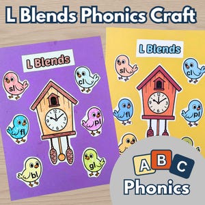 L Consonant Blends Phonics Craft Kindergarten 1st Grade Anchor Chart ...