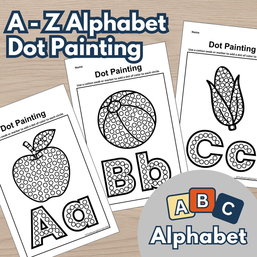Alphabet Dot Painting Q-tip Painting Multisensory ABC Tracking A-Z ...