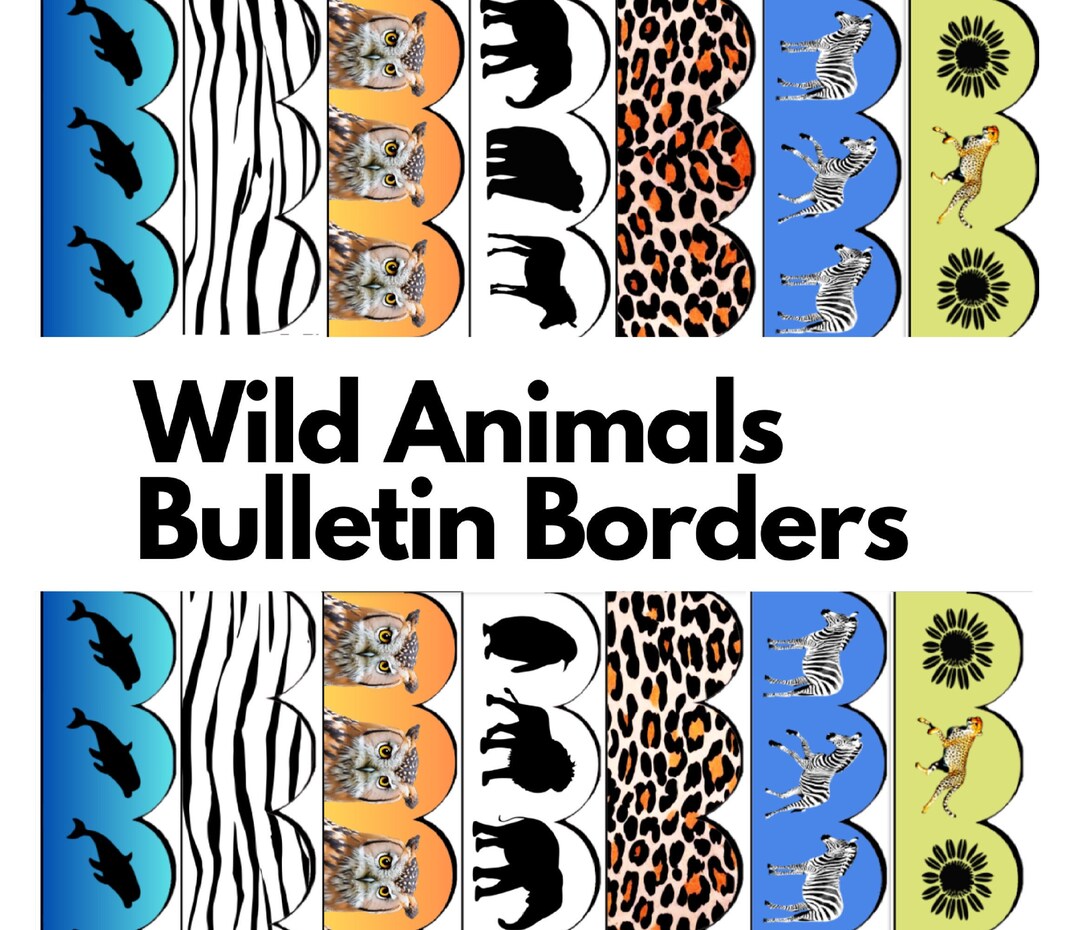 Bulletin Board Paper Borders Classroom Décor Wild Animals Zoo Animals ...