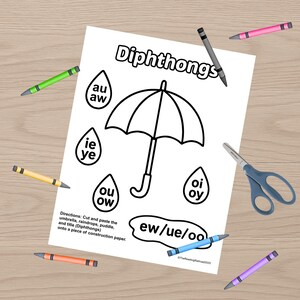Diphthongs Phonics Craft Kindergarten 1st - 2nd Grade Anchor Chart ...