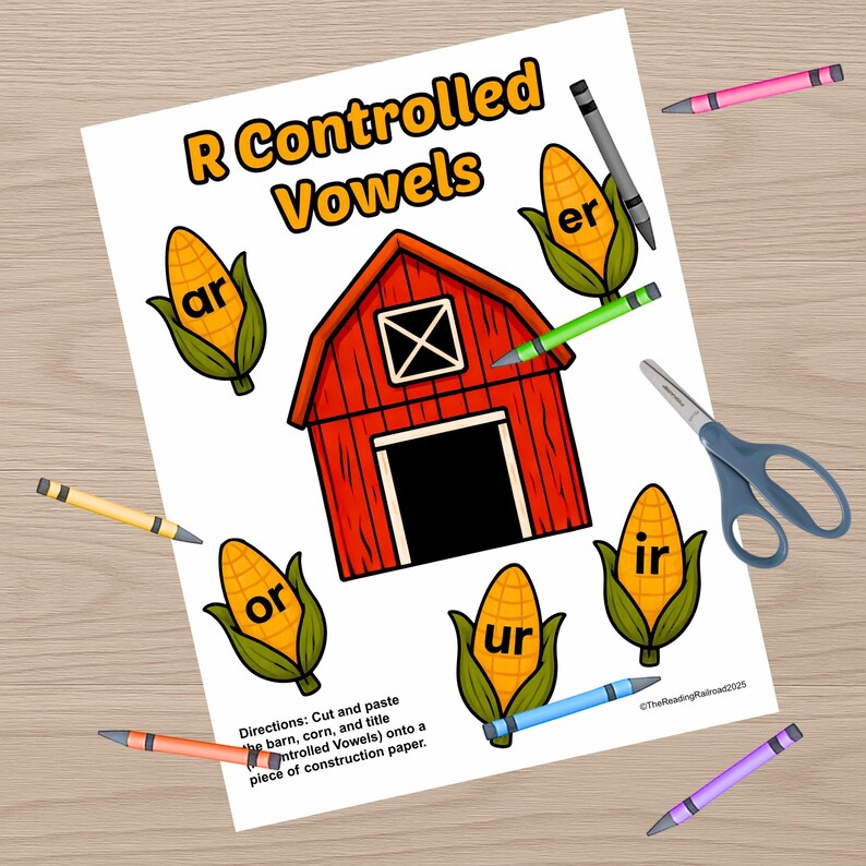 Anchor Chart R Controlled Vowels Phonics Craft Art Project Bossy R 1st ...