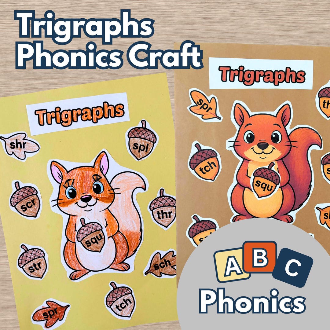 Consonant Trigraphs Phonics Craft Kindergarten 1st Grade Art Project ...