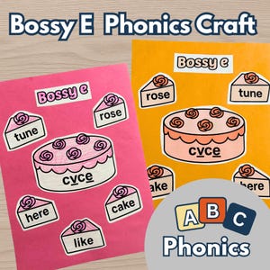 Anchor Chart Bossy E Phonics Craft Art Project Kindergarten 1st Grade ...