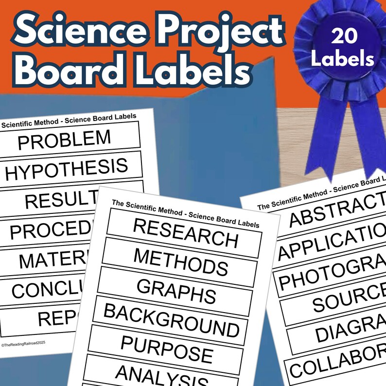 STEM Science Project Board Labels Science Fair Scientific Method ...