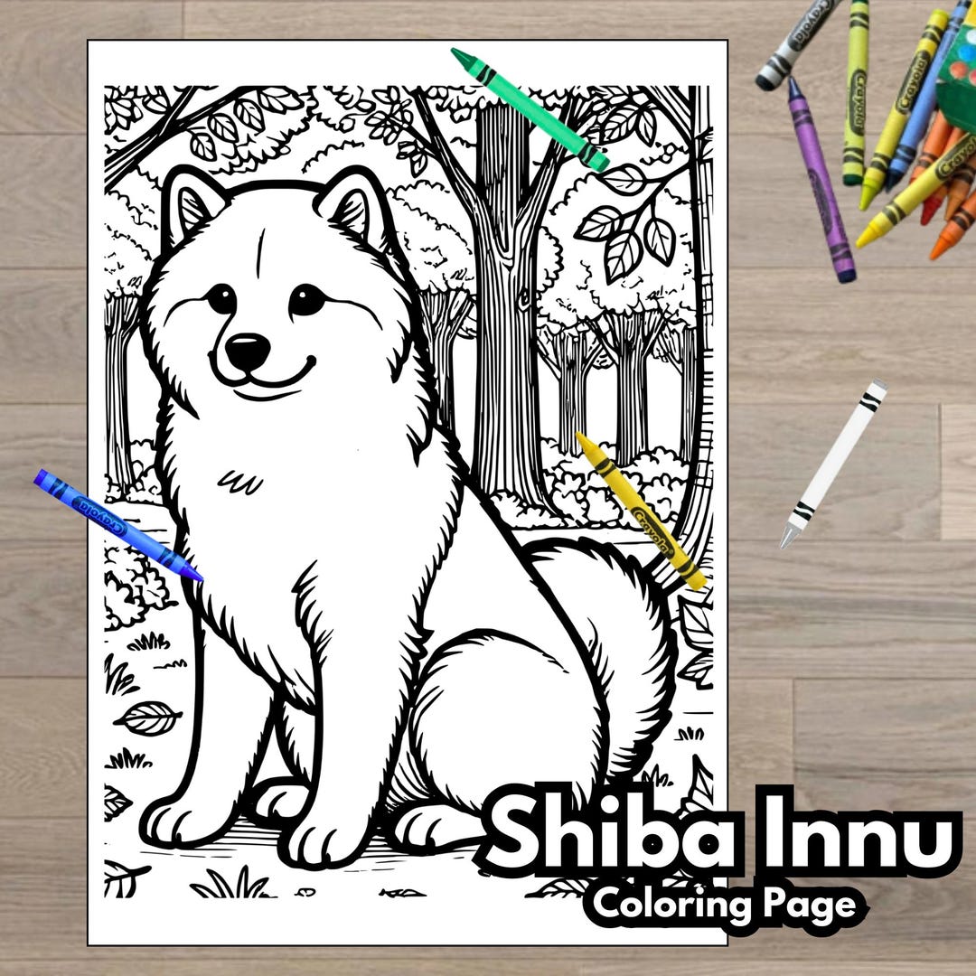 Shiba Innu Coloring Page Doge Dog Coloring Book Sheet Dog Breeds Shiba ...