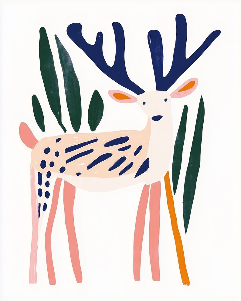 Cozy Deer Wall Art – Set of 12 Printable Woodland Animal Posters ...