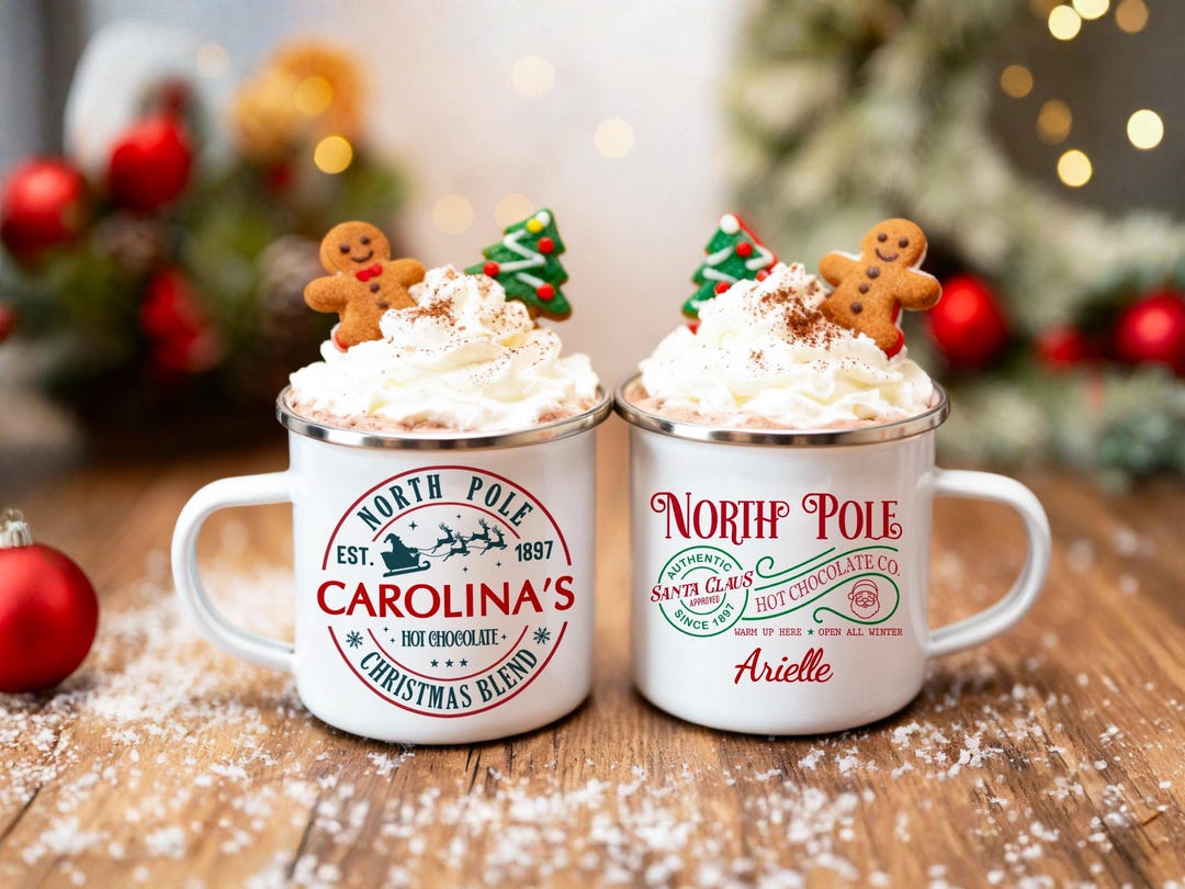 Personalized Hot Chocolate Christmas Mug,10oz Christmas Enamel Mug,hot ...