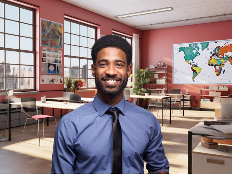 Elementary School Classroom 2nd 3rd 4th Grade Teacher Background Zoom ...